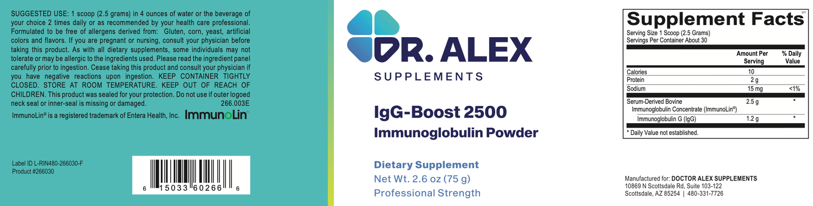 IgG-Boost 2500 - Immunoglobulin Powder (Doctor Alex Supplements)